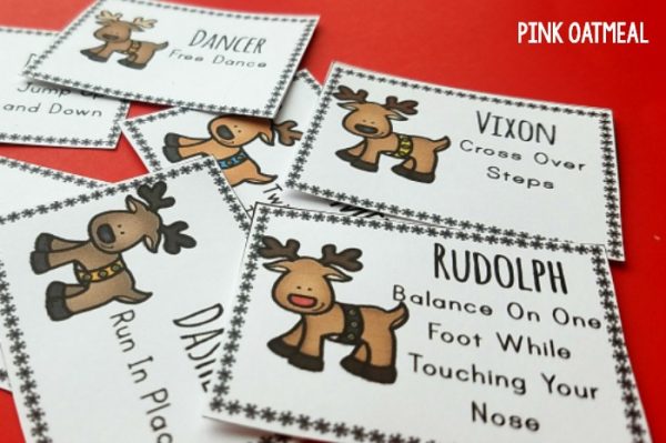 Reindeer Run - FREE Brain Break Printables - Pink Oatmeal