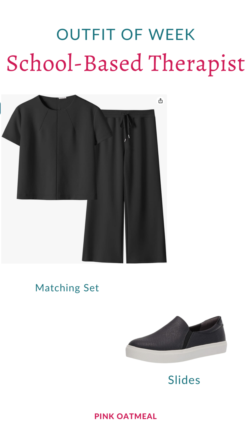 School-Based Therapist Outfits - Pink Oatmeal