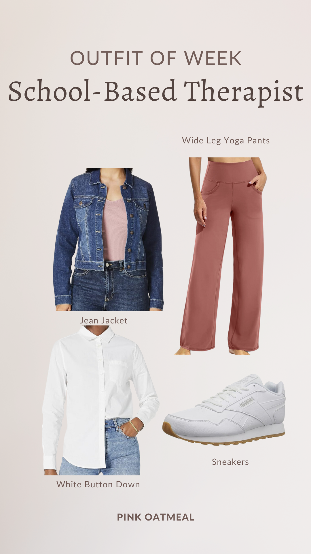 School-Based Therapist Outfits - Pink Oatmeal