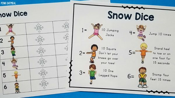 Winter Printables - That Promote Physical Activity - Pink Oatmeal