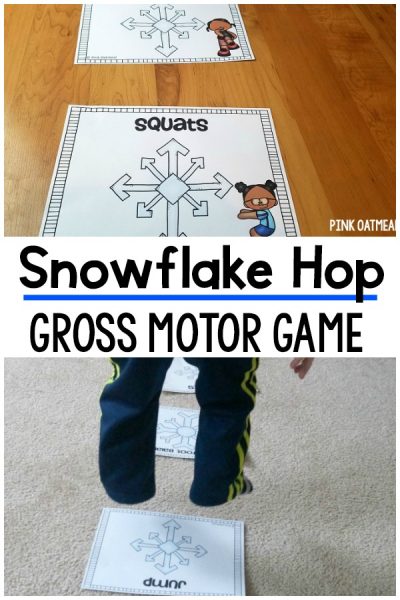 Snowflake Hop - Winter Gross Motor Game - Pink Oatmeal