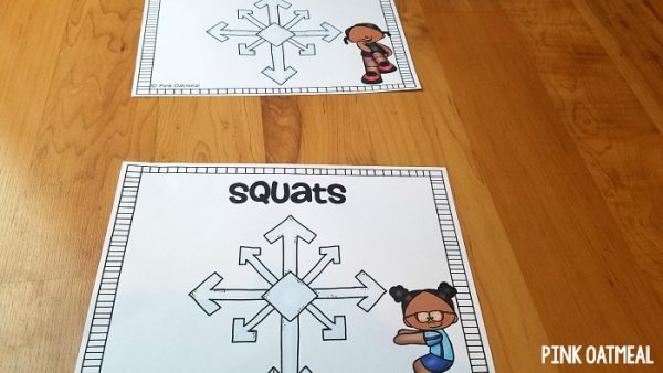 Snowflake Hop - Winter Gross Motor Game - Pink Oatmeal