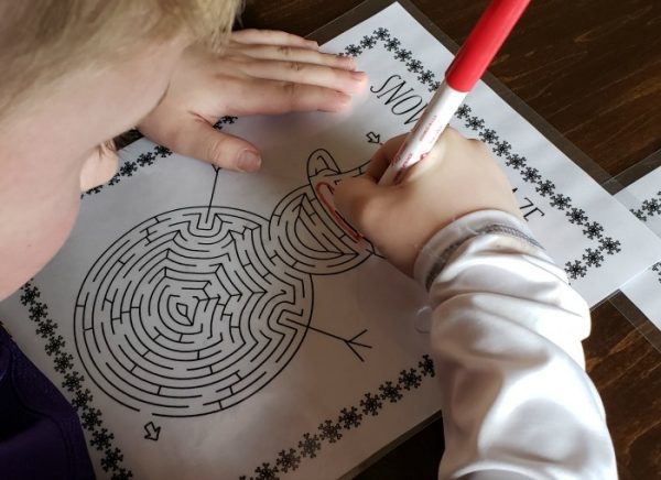 Winter Fine Motor Activities - Pink Oatmeal