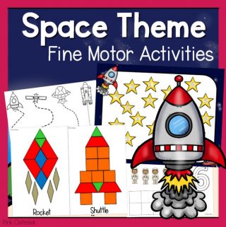 Space Themed Gross Motor and Fine Motor Activities - Pink Oatmeal
