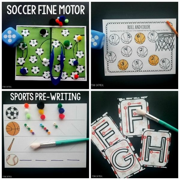 Football Gross Motor and Fine Motor Planning - Pink Oatmeal