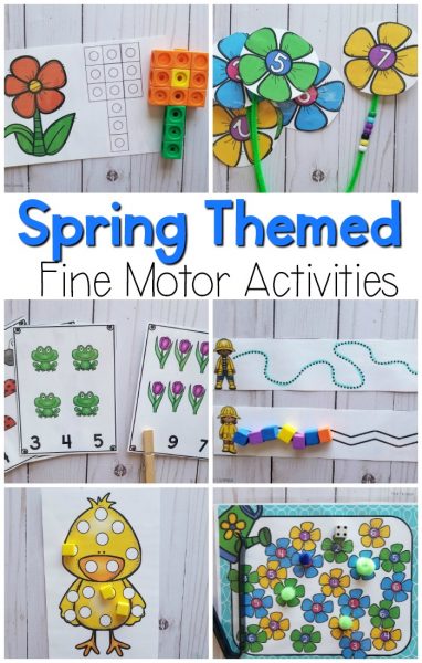 Spring Fine Motor Activities - Pink Oatmeal