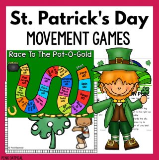 Rainbow Relay - St. Patrick's Day Gross Motor Game - Pink Oatmeal