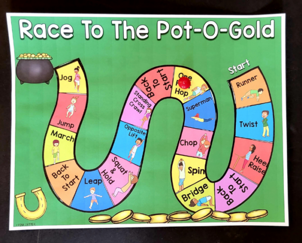 St. Patrick's Day Gross Motor Activities - Pink Oatmeal