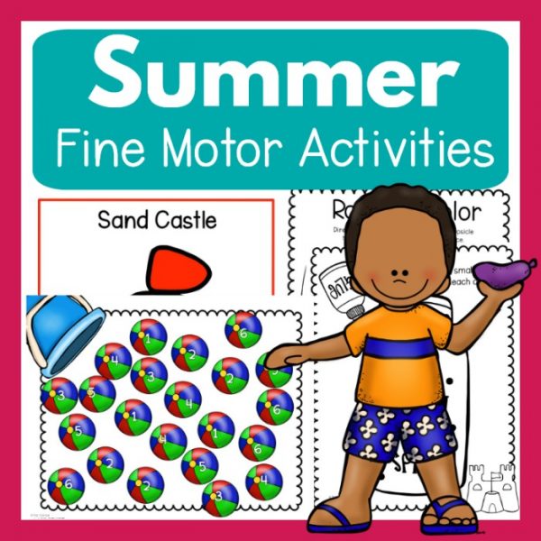 Beach Themed Gross Motor and Fine Motor Activities - Pink Oatmeal
