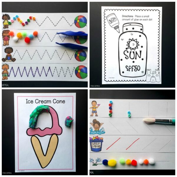 Ocean Themed Gross Motor and Fine Motor - Pink Oatmeal