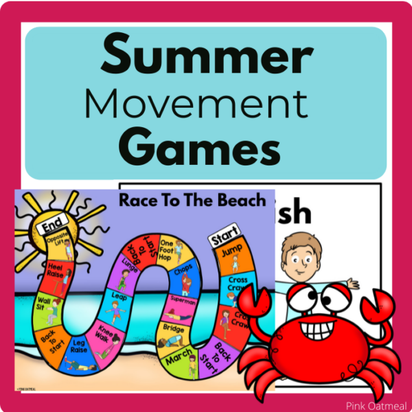 Beach Themed Gross Motor and Fine Motor Activities - Pink Oatmeal