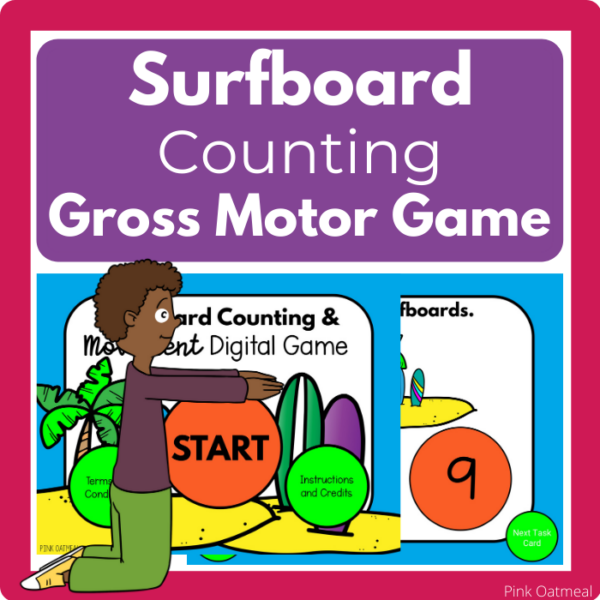 Beach Themed Gross Motor and Fine Motor Activities - Pink Oatmeal
