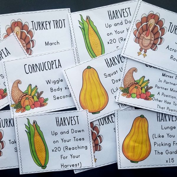 Thanksgiving Brain Breaks and Gross Motor Ideas - Pink Oatmeal