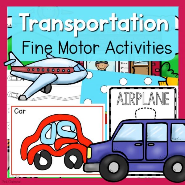 Transportation Themed Gross Motor and Fine Motor Planning - Pink Oatmeal