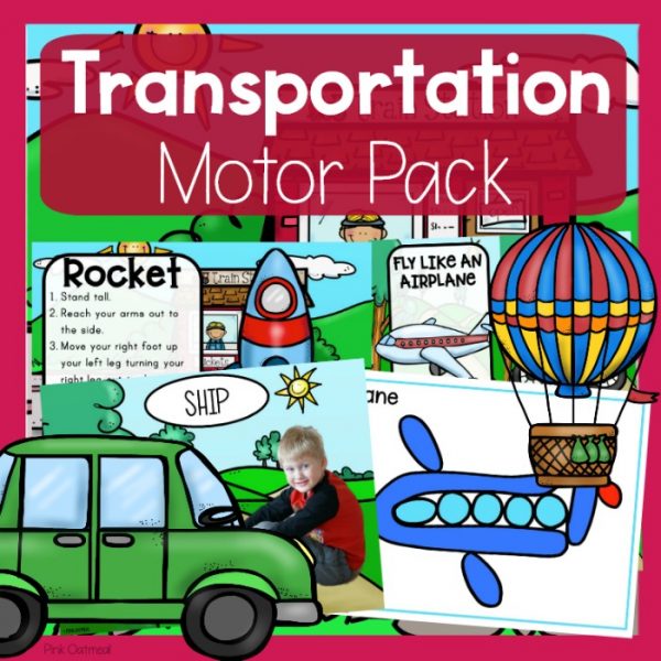 Transportation Themed Gross Motor and Fine Motor Planning - Pink Oatmeal