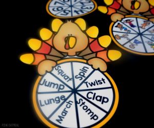 Free Thanksgiving Printables - Thanksgiving Themed Spin A Move - Pink ...