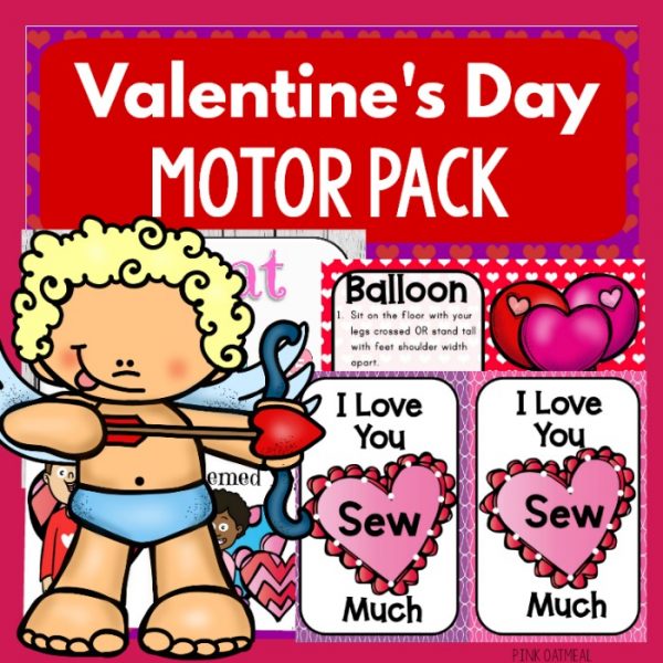 Conversation Heart Hop - Valentine's Day Gross Motor - Pink Oatmeal