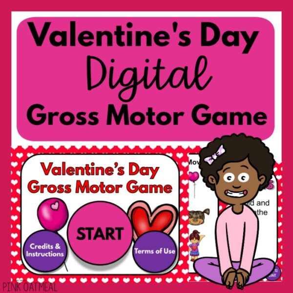 Conversation Heart Hop - Valentine's Day Gross Motor - Pink Oatmeal