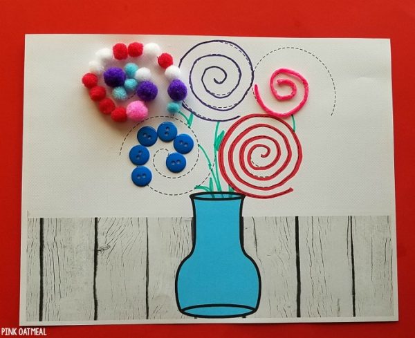 Valentine's Day Fine Motor Activities - Pink Oatmeal