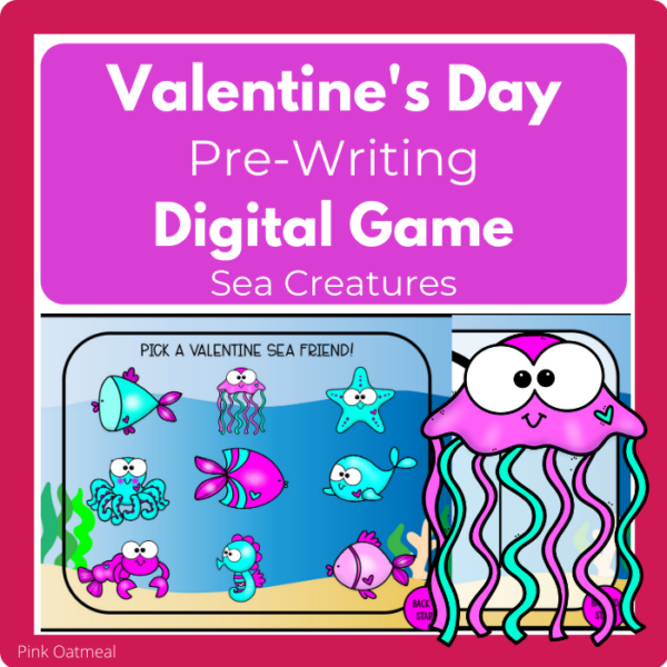 Conversation Heart Hop - Valentine's Day Gross Motor - Pink Oatmeal