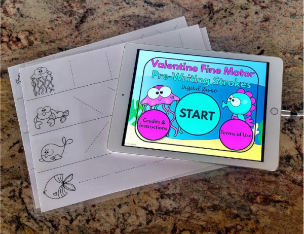 Valentine's Day Fine Motor Activities - Pink Oatmeal