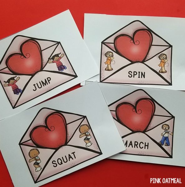 Valentine Delivery Relay - Valentine's Day Gross Motor - Pink Oatmeal