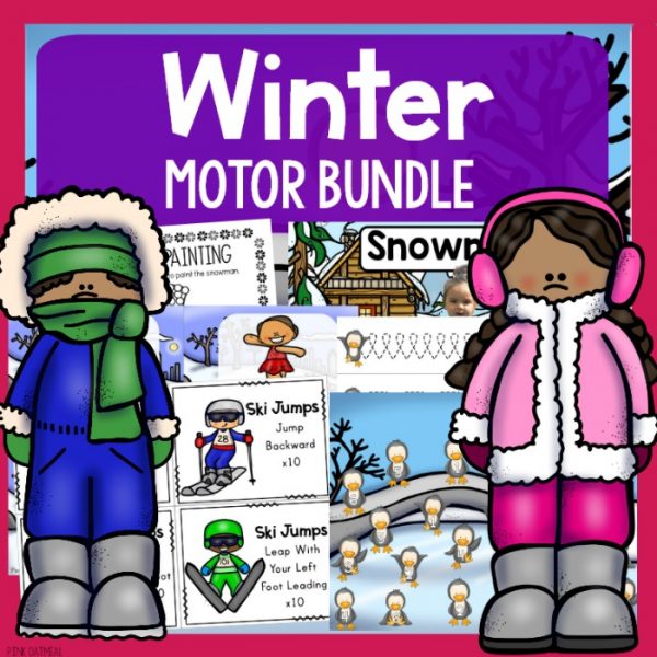 Snowflake Hop - Winter Gross Motor Game - Pink Oatmeal