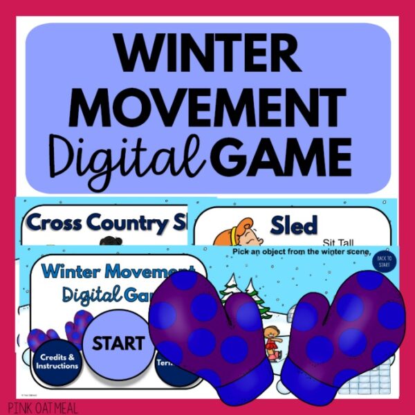 Snowflake Hop - Winter Gross Motor Game - Pink Oatmeal
