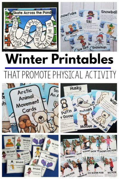 Winter Printables - That Promote Physical Activity - Pink Oatmeal