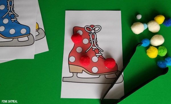 Winter Games Fine Motor Activities - Pink Oatmeal