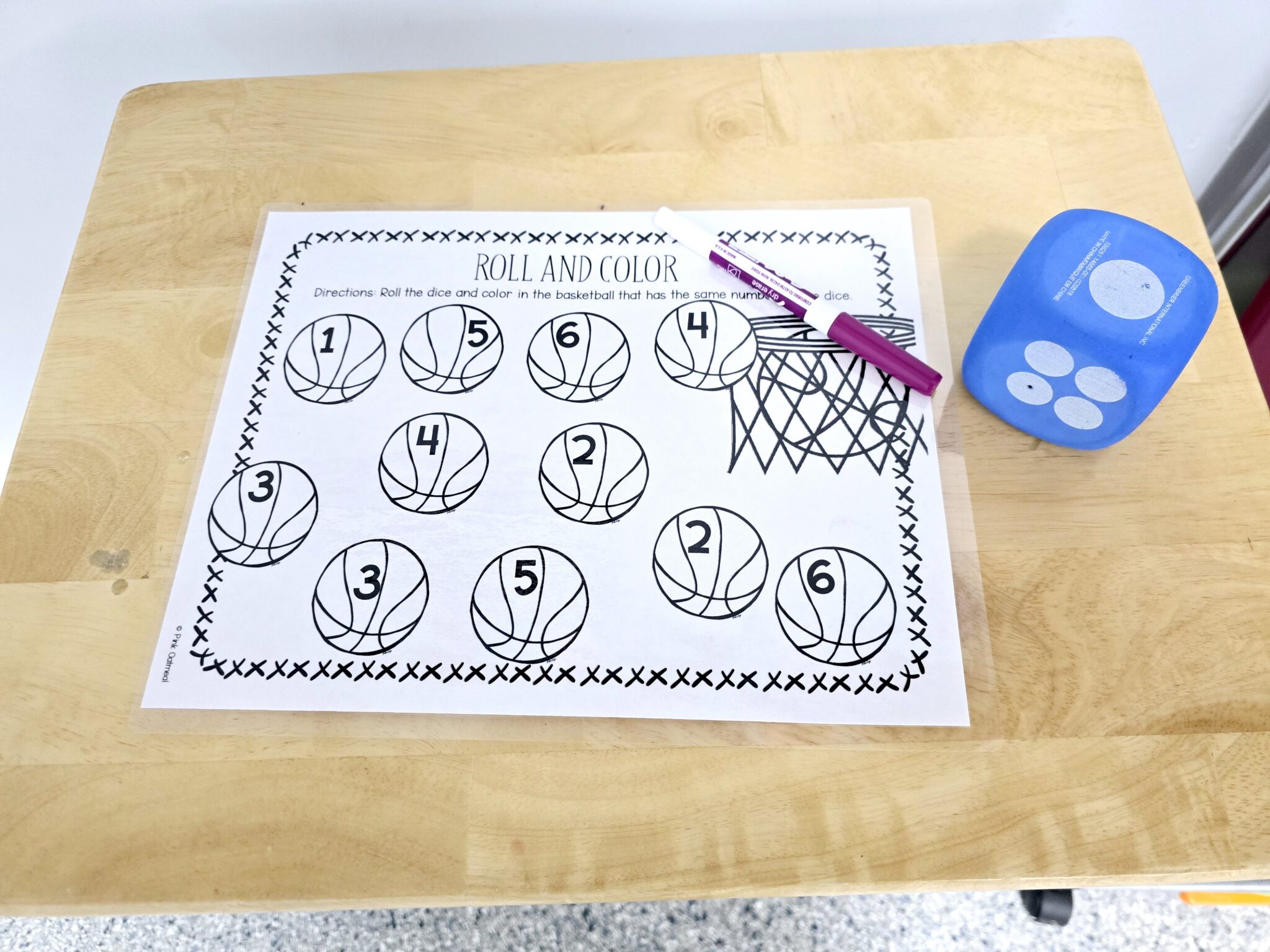 Basketball Motor Stations - Pink Oatmeal