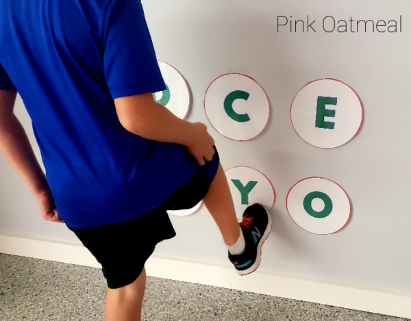 Alphabet Gross Motor and Fine Motor Activities - Pink Oatmeal