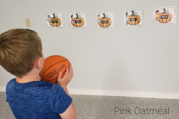 Pumpkin Patch Hop - Fall Gross Motor Game - Pink Oatmeal